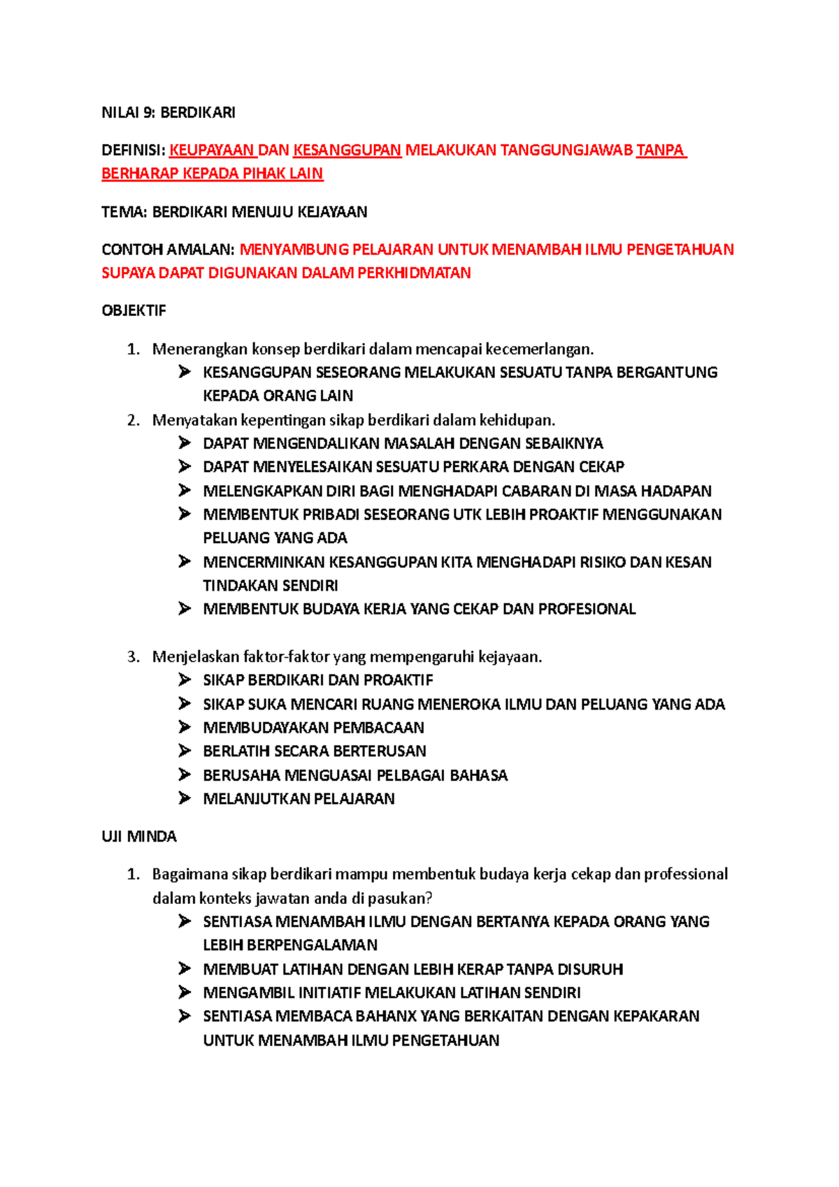 PMET Tahap 3 Nilai 9 Berdikari - NILAI 9: BERDIKARI DEFINISI: KEUPAYAAN ...