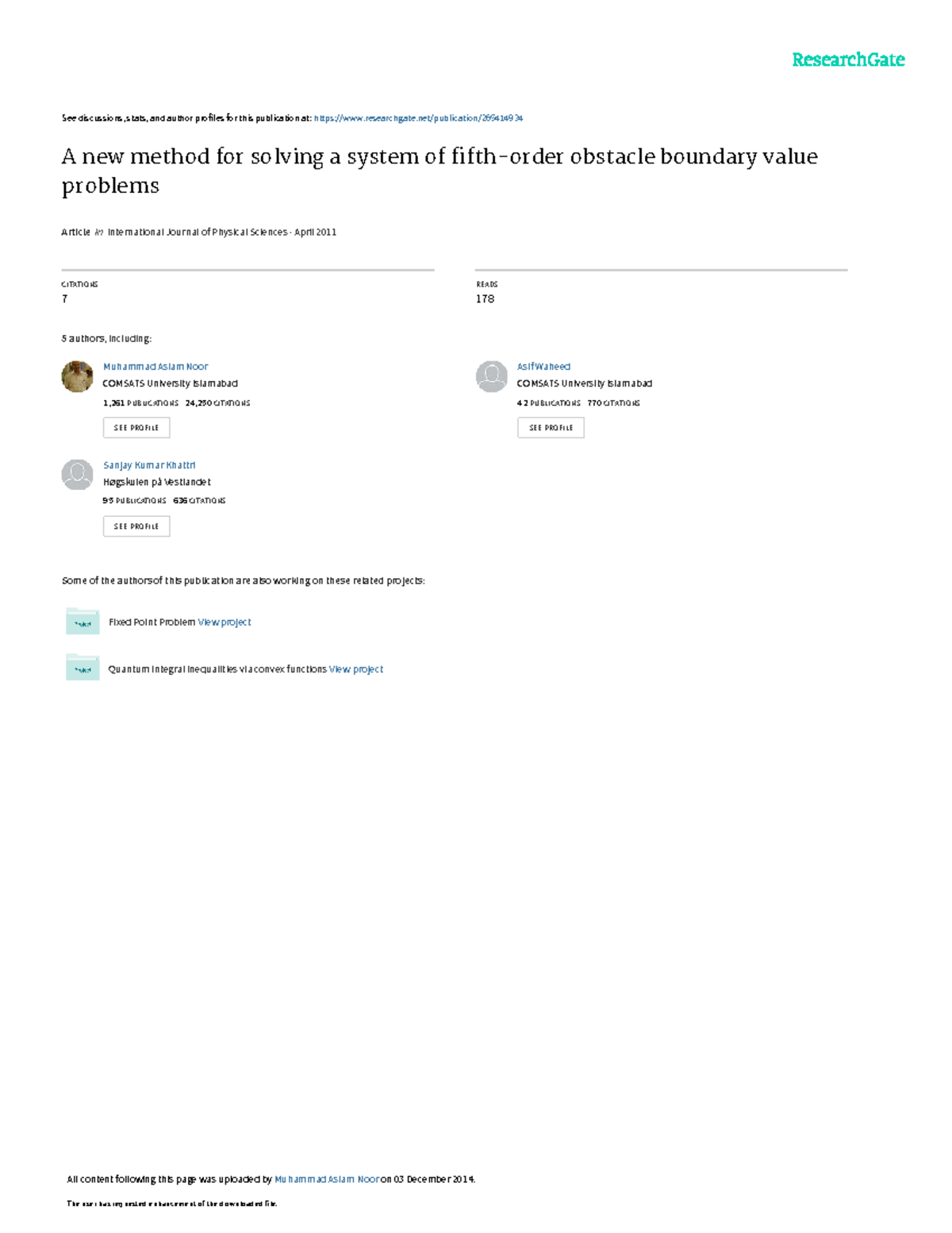 A new method for solving a system of fifth-order o - See discussions ...