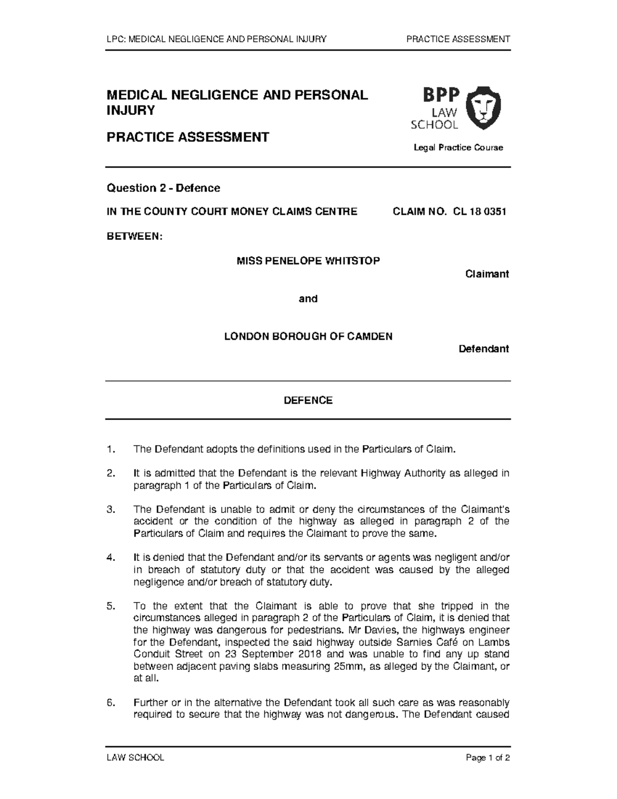 MNPI+Practice+Assessment+Q2+Solution for the exam - LPC: MEDICAL ...