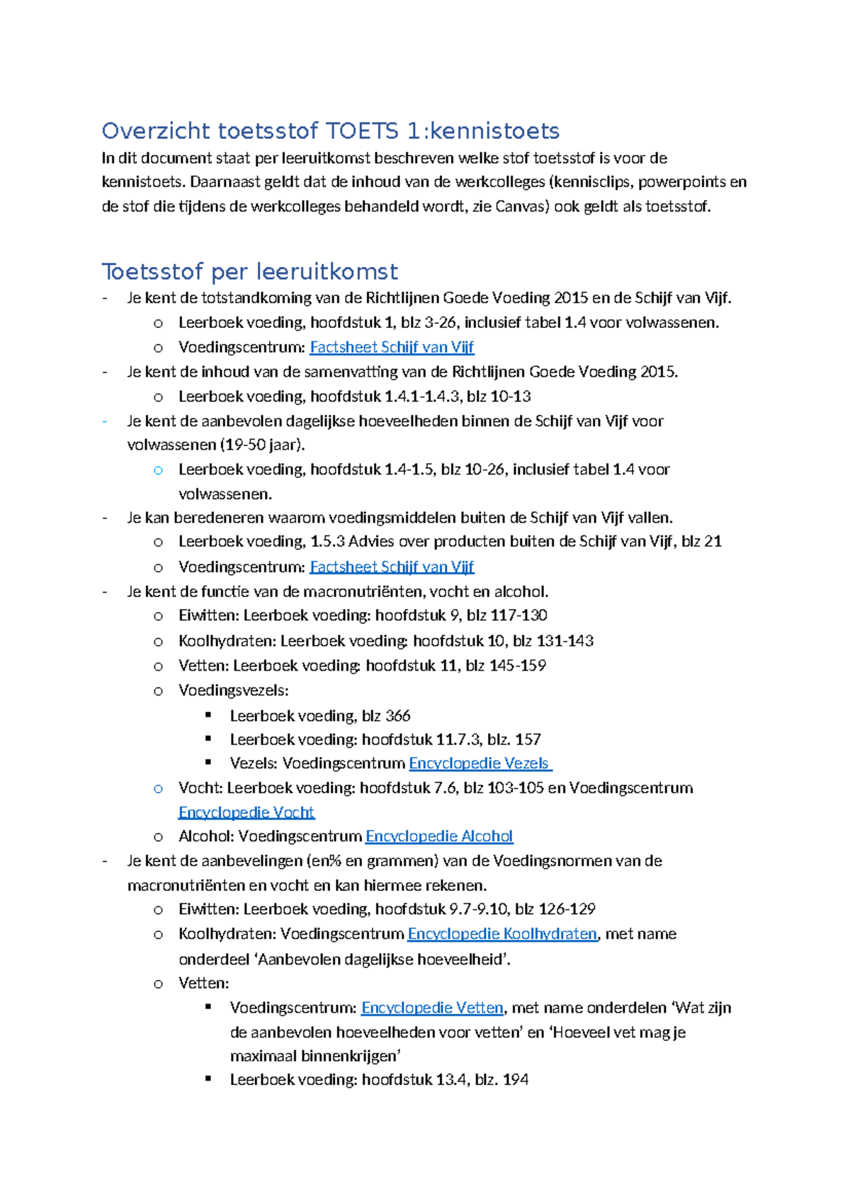 Toetsstof kennistoets 23-24 - Overzicht toetsstof TOETS 1:kennistoets ...