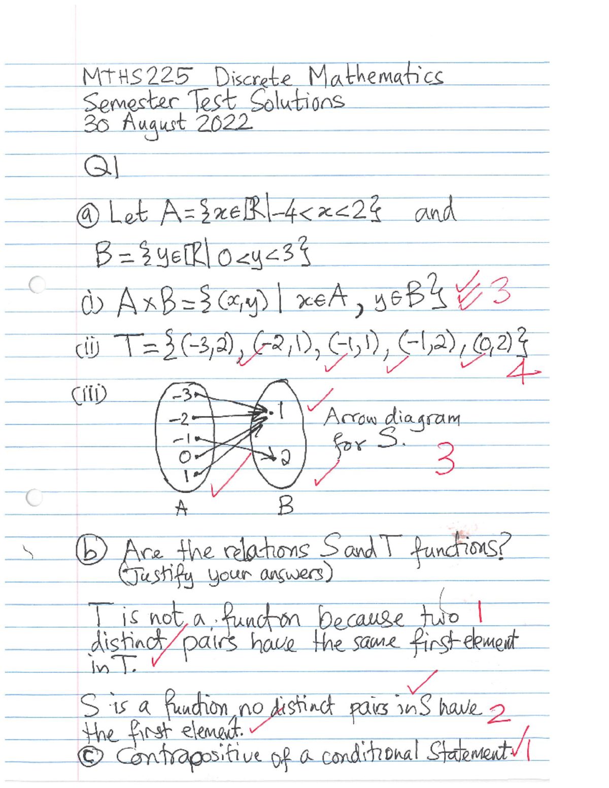 MTHS225 Semester Test - MTHS225 - Studocu