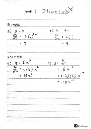 Exponential Differentiation - Engineering Mathematics 1 - CamScanner ...