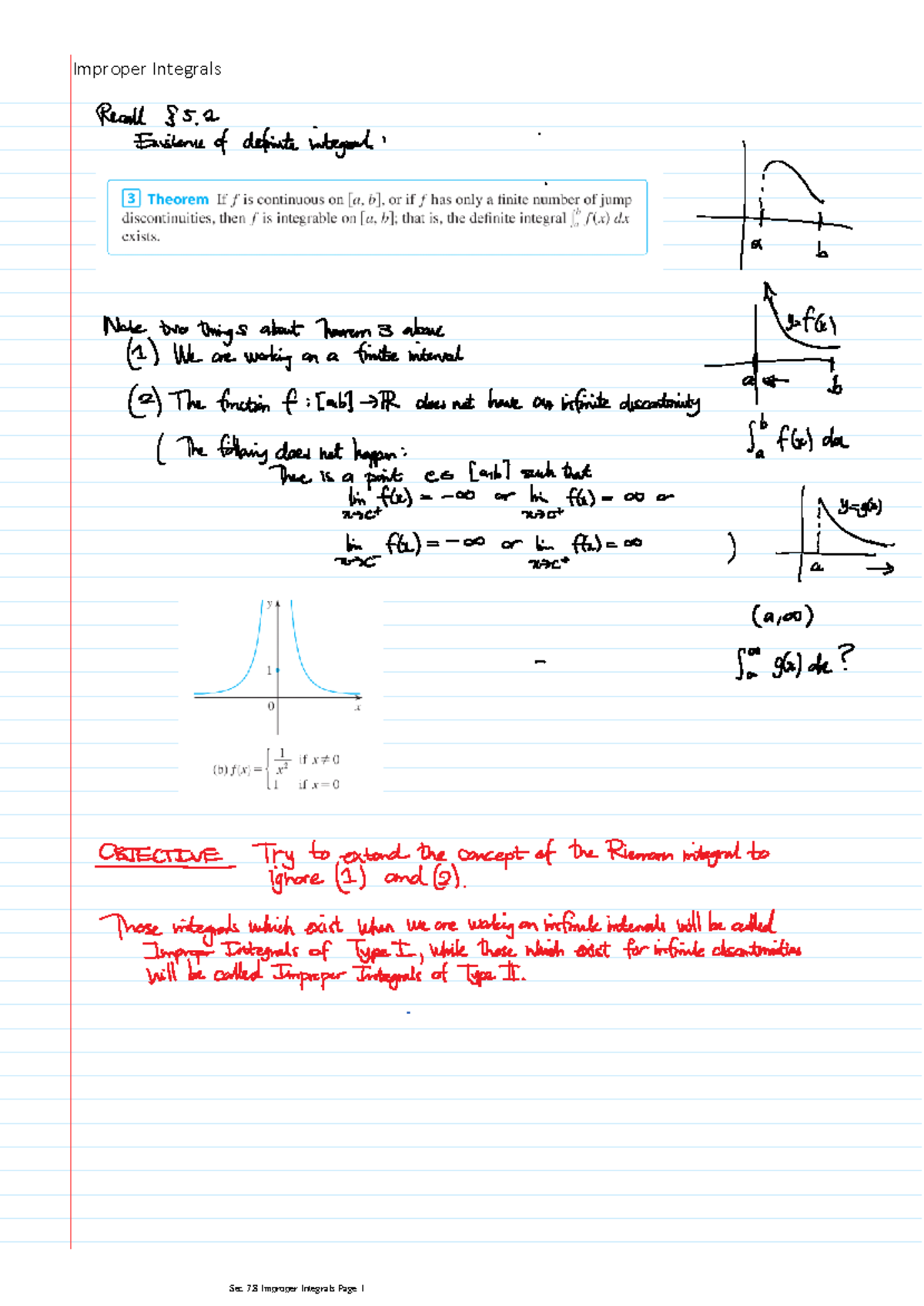 Section 7.8 Improper Integrals - MATH140 - Improper Integrals - Studocu