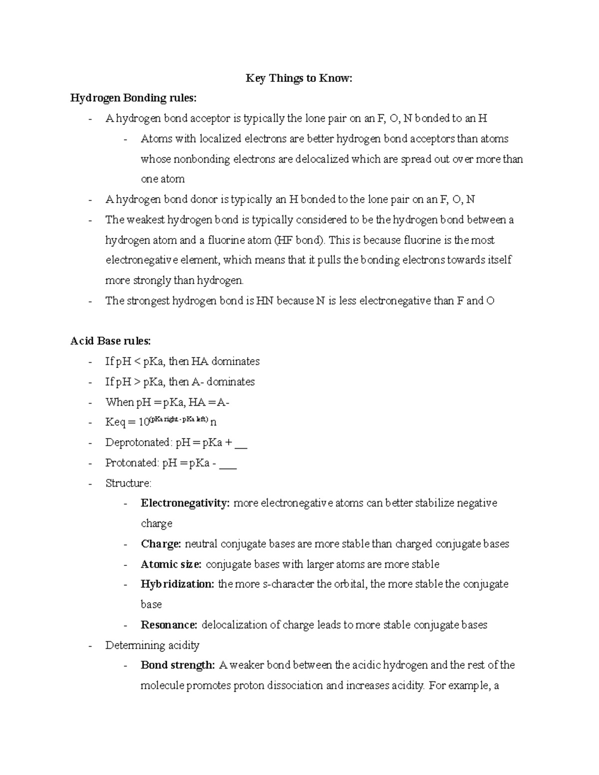 Chem 210 exam 1 study guide sp23 - Key Things to Know: Hydrogen Bonding ...