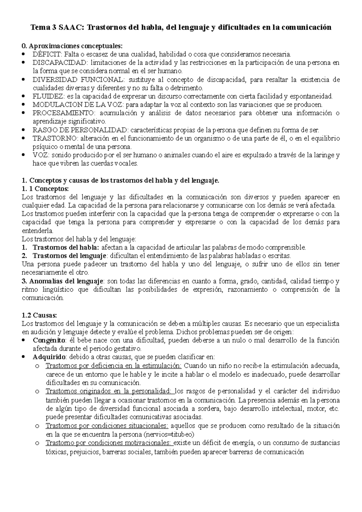 Tema 3 SAAC - dddd - Tema 3 SAAC: Trastornos del habla, del lenguaje y ...
