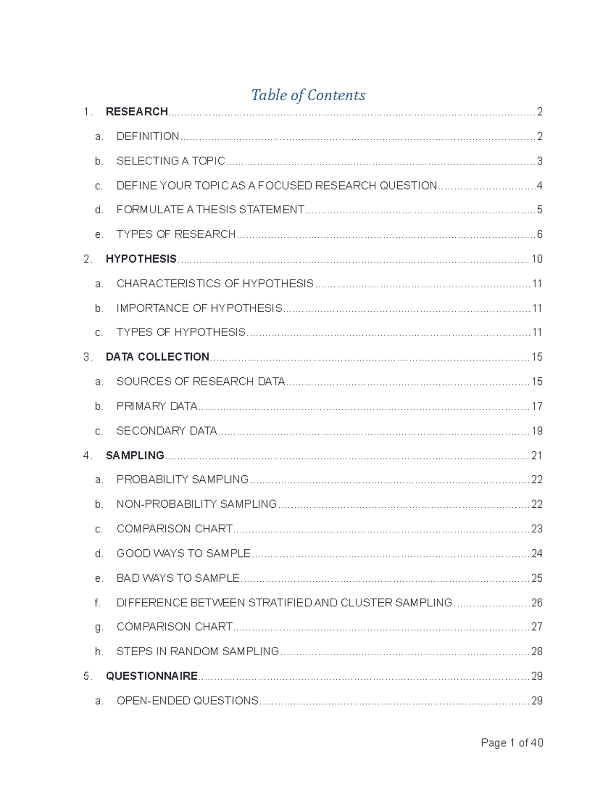 EXAM Topics - Notes - Table of Contents - Studocu