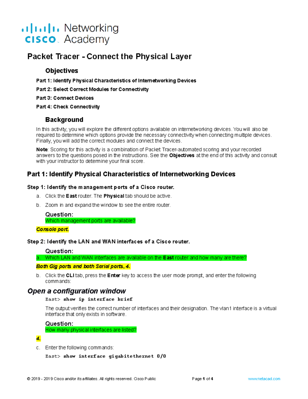 4 7 1 Steps Connect The Physical Layer Objectives Part 1