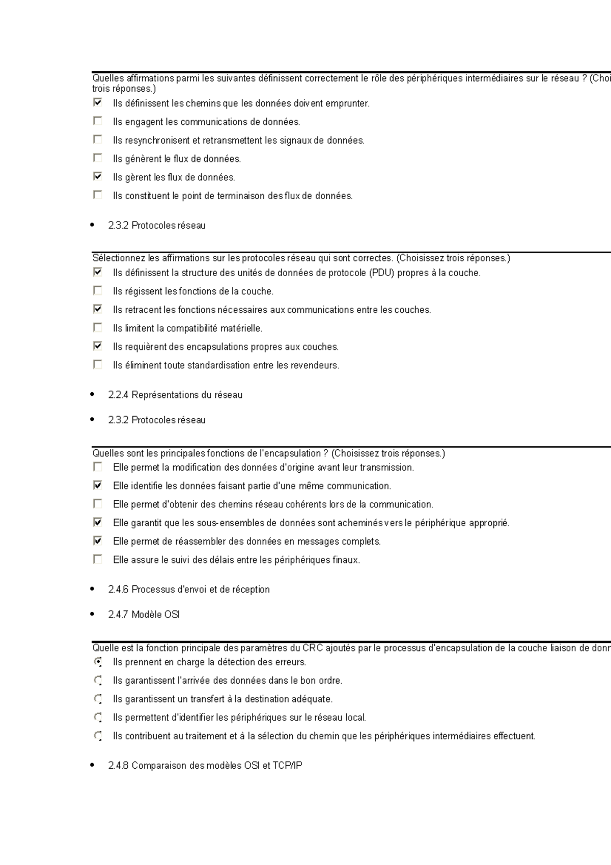 QCM - questionnaire à choix multiple - Quelles affirmations parmi les ...