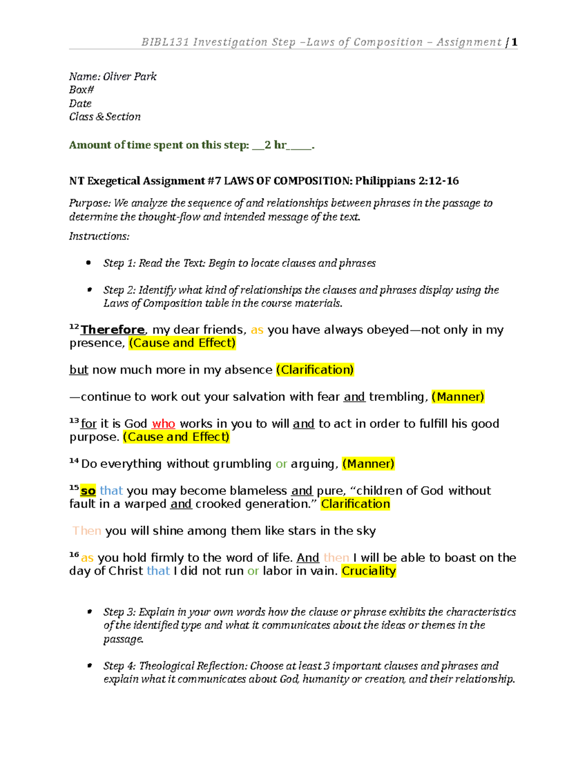 F22 Exeg Assign 7 NT - Laws of Composition - BIBL131 Investigation Step ...