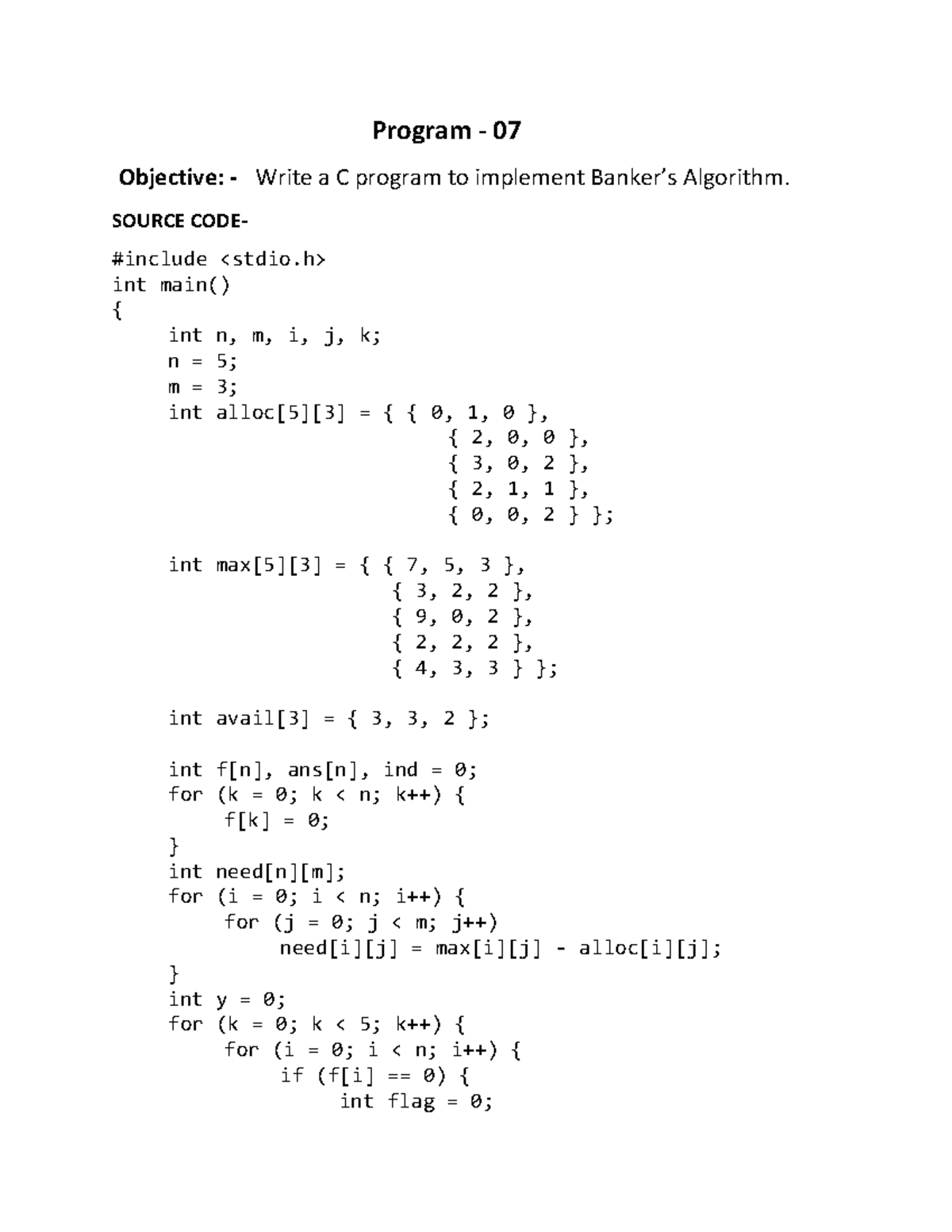 Operating System ABHI - It is very useful - Program - 07 Objective ...