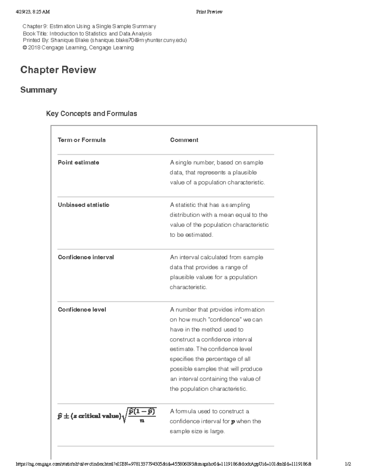 Mind Tap - Cengage Learning 5 - 4/29/23, 8:25 AM Print Preview - Studocu