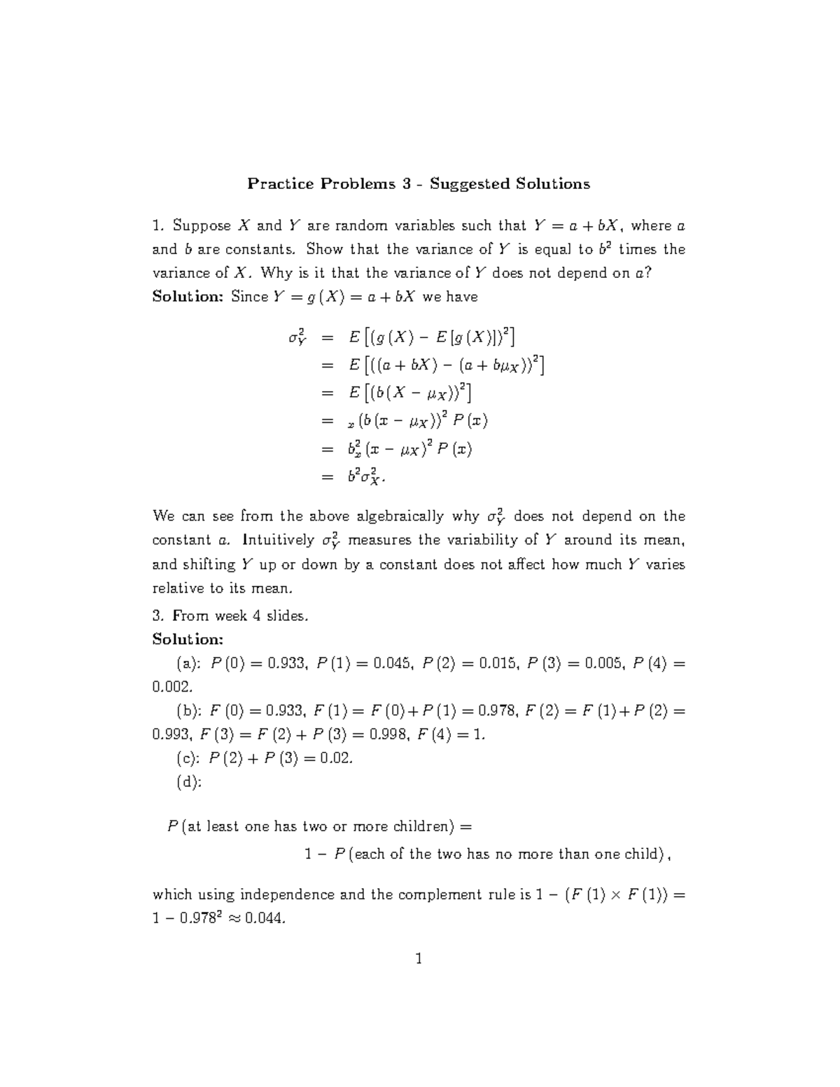 Practice problems 3 solutions - Practice Problems 3 - Suggested ...
