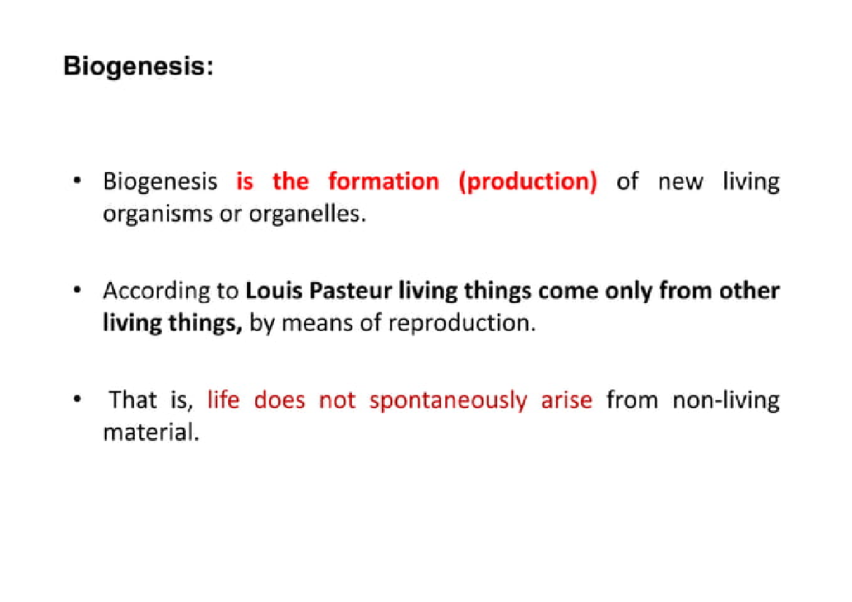 Biogenesis GM - Biogenesis: Biogenesis is the formation (production) of new living organisms or ...
