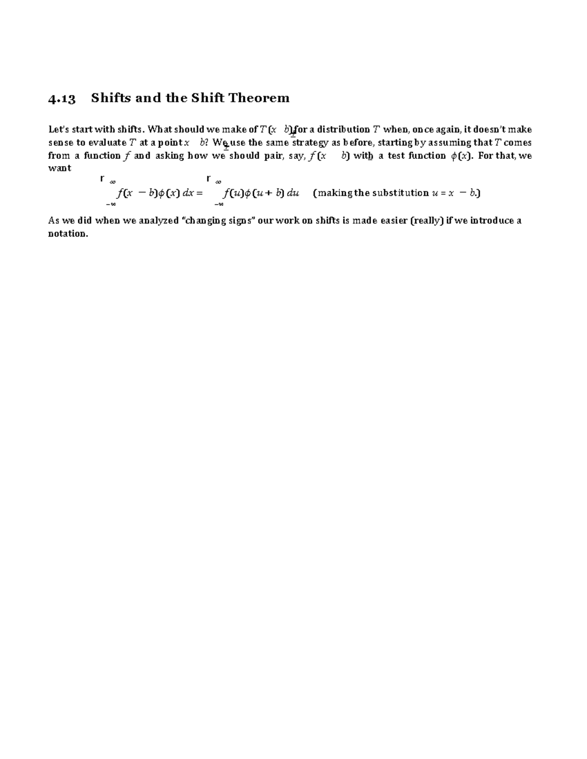 Shifts and the Shift Theorem - − ± ± 4 Shifts and the Shift Theorem Let ...