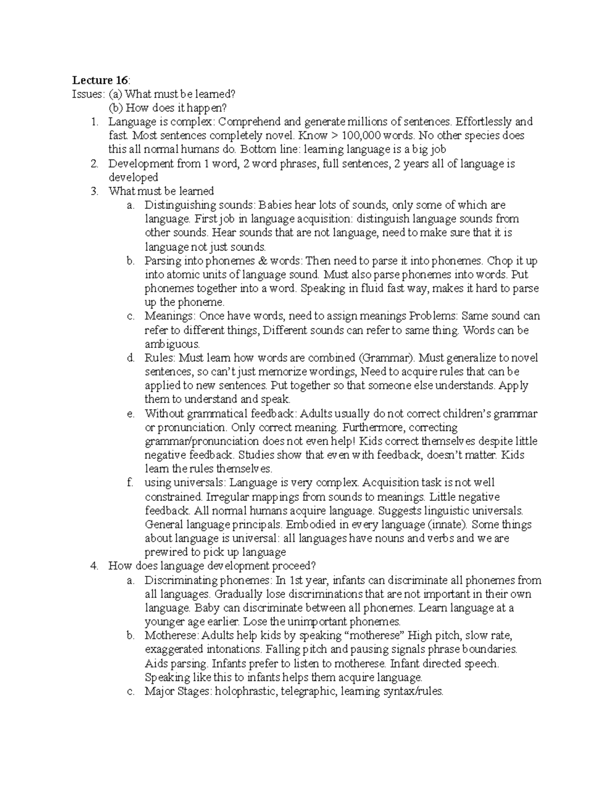 Lecture 16 - Lecture 16 : Issues: (a) What must be learned? (b) How ...