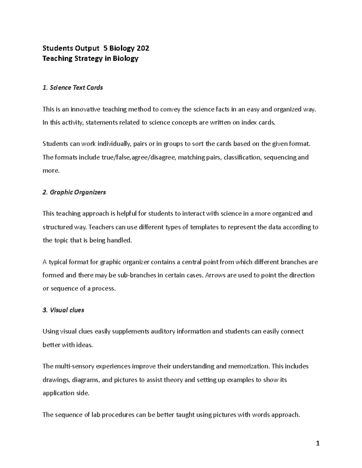 Students Output 5 Biology 202 - Students Output 5 Biology 202 Teaching ...