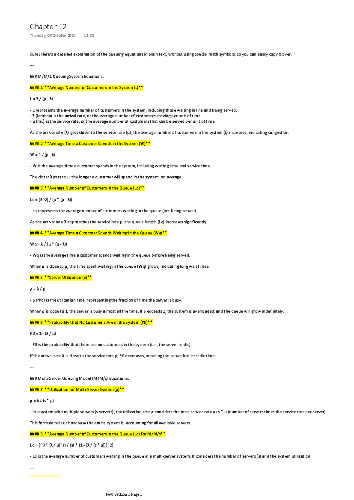 Chapter 12 notes - Sure! Here’s a detailed explanation of the queuing ...
