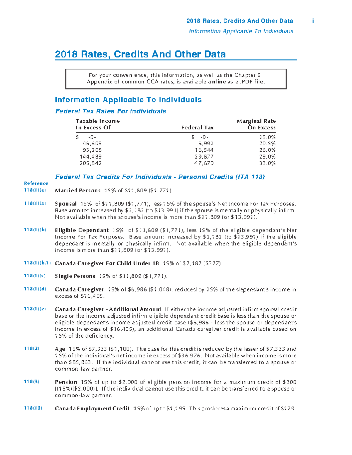 2018 Rates + CCA Classes - 2018 Rates, Credits And Other Data ...