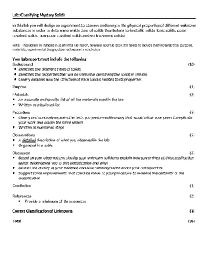 Day 9 lab - identifying mystery solids - Lab: Classifying Mystery ...