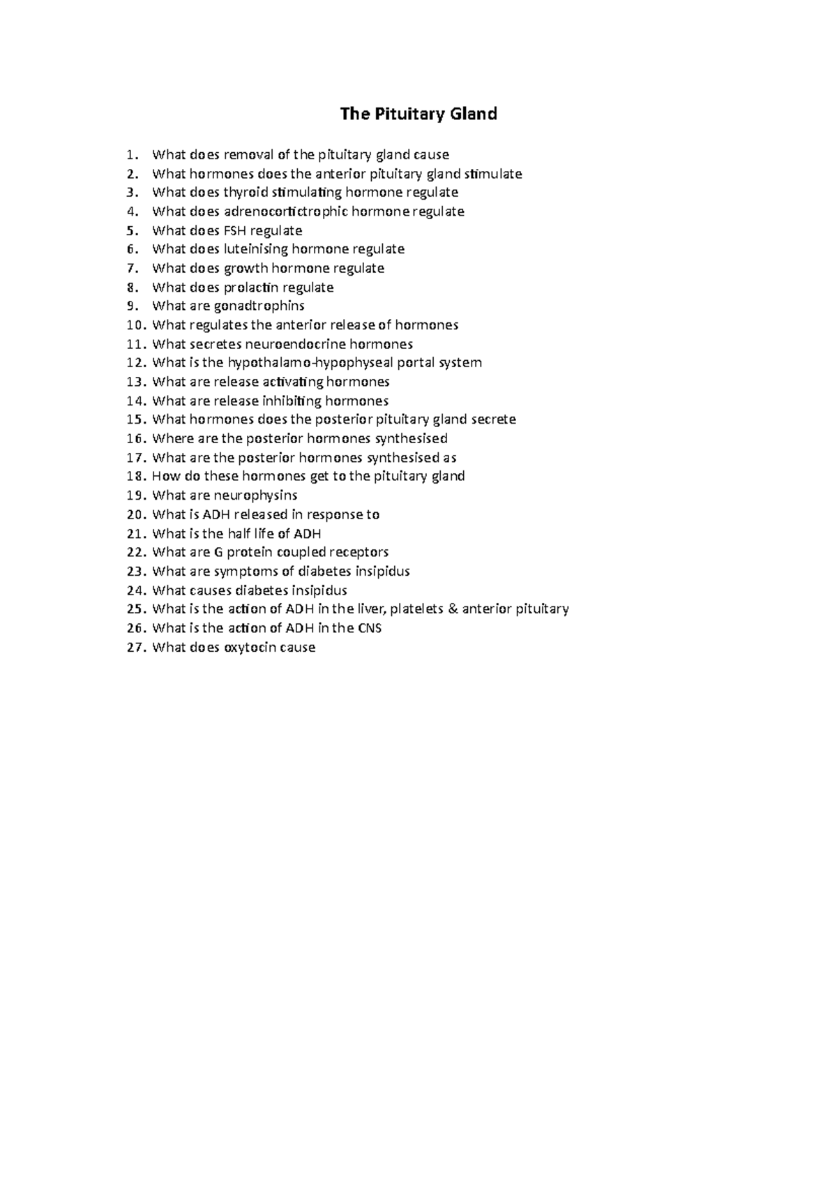 The Pituitary Gland - Physiology John Mackrill - The Pituitary Gland ...