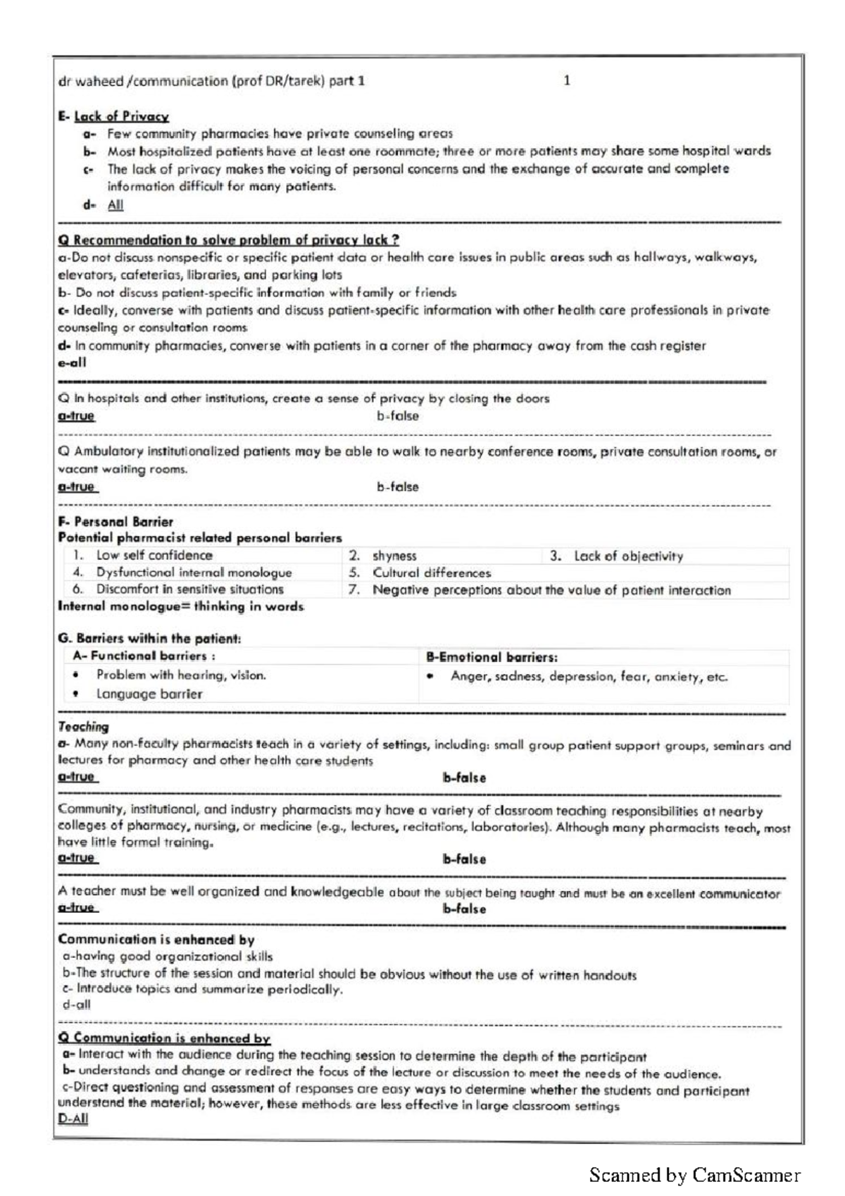 Communication-2-PDF-DR-waheed 2 - physiology pathology - Studocu