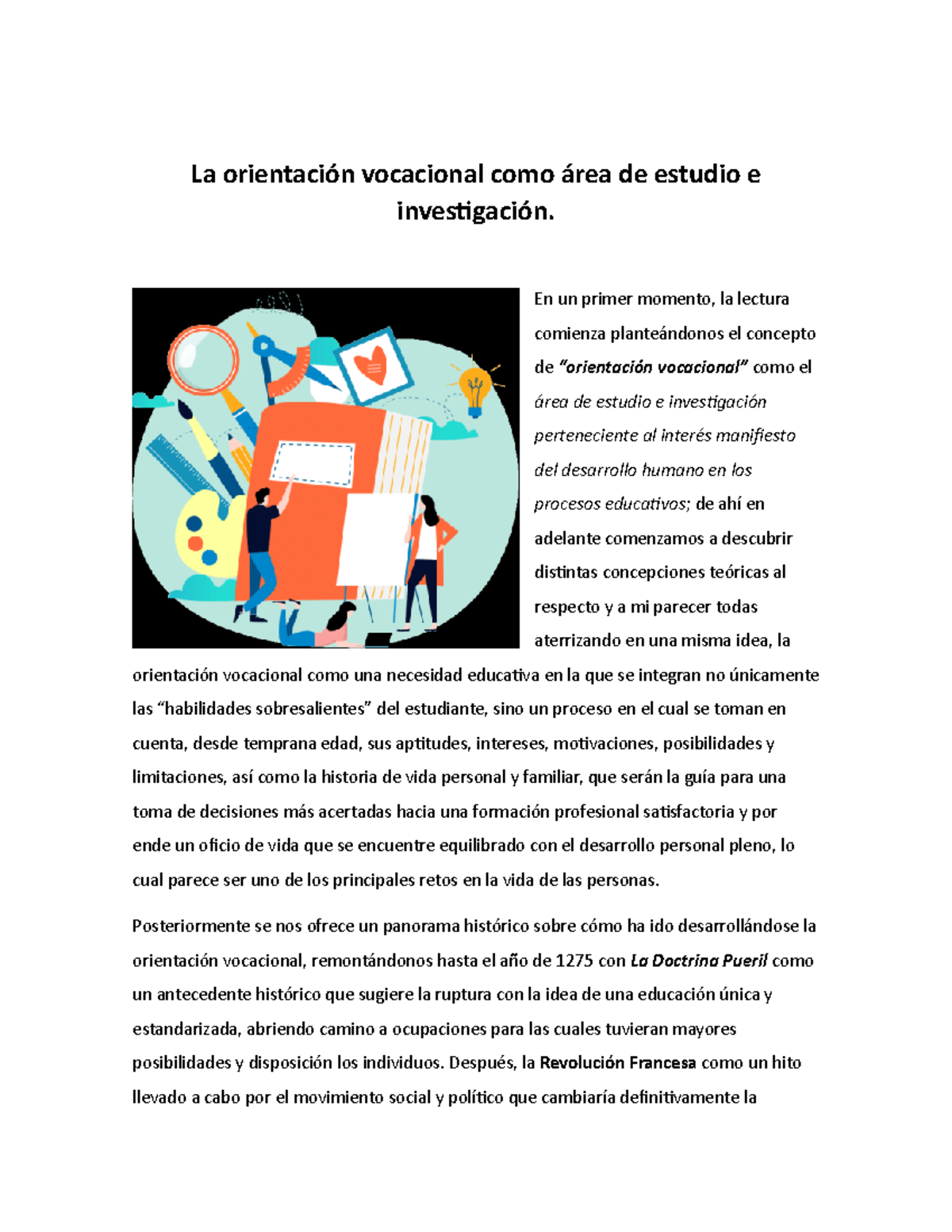 Orientación Vocacional - La orientación vocacional como área de estudio ...