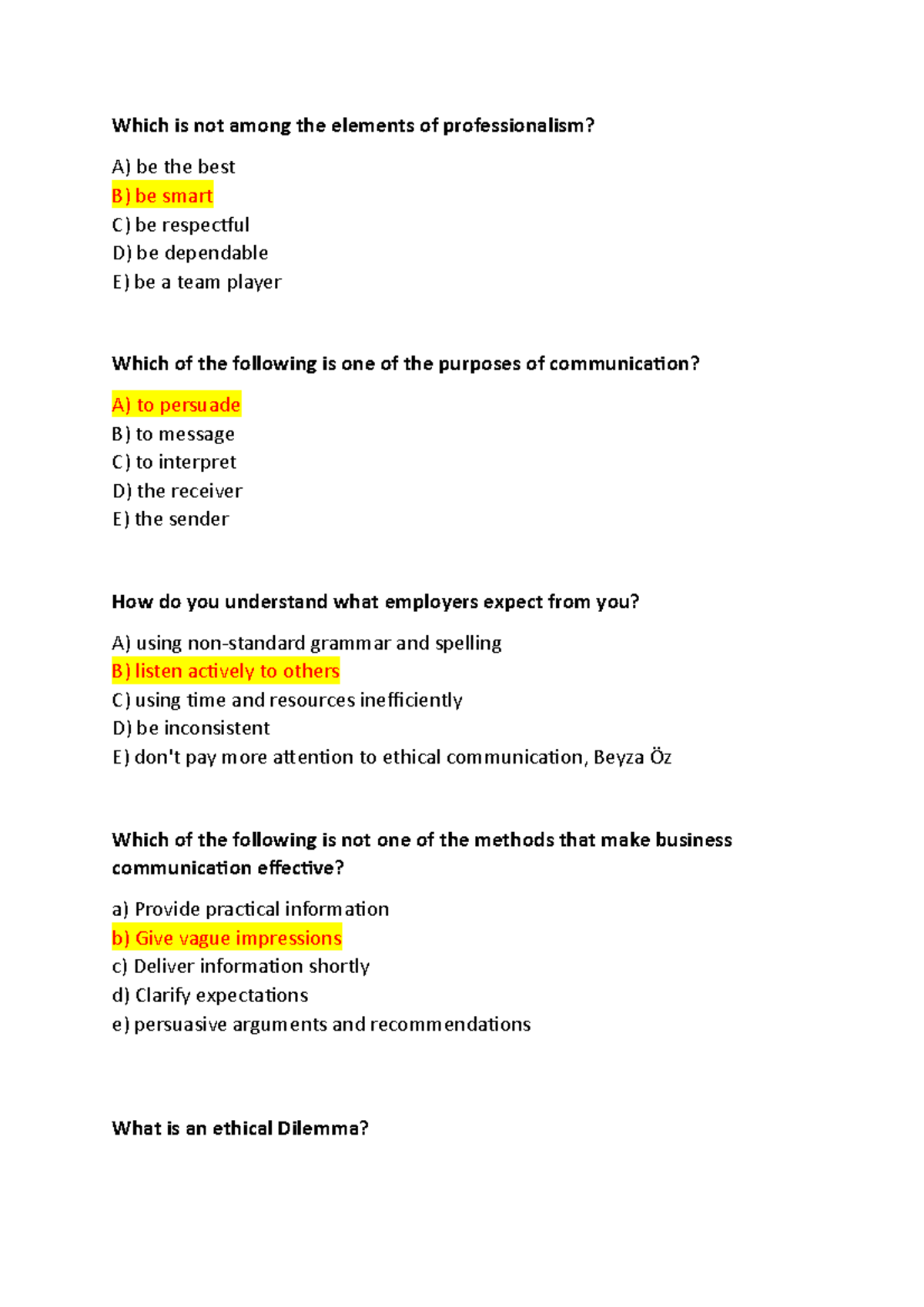 Business Com Questions - Which is not among the elements of ...