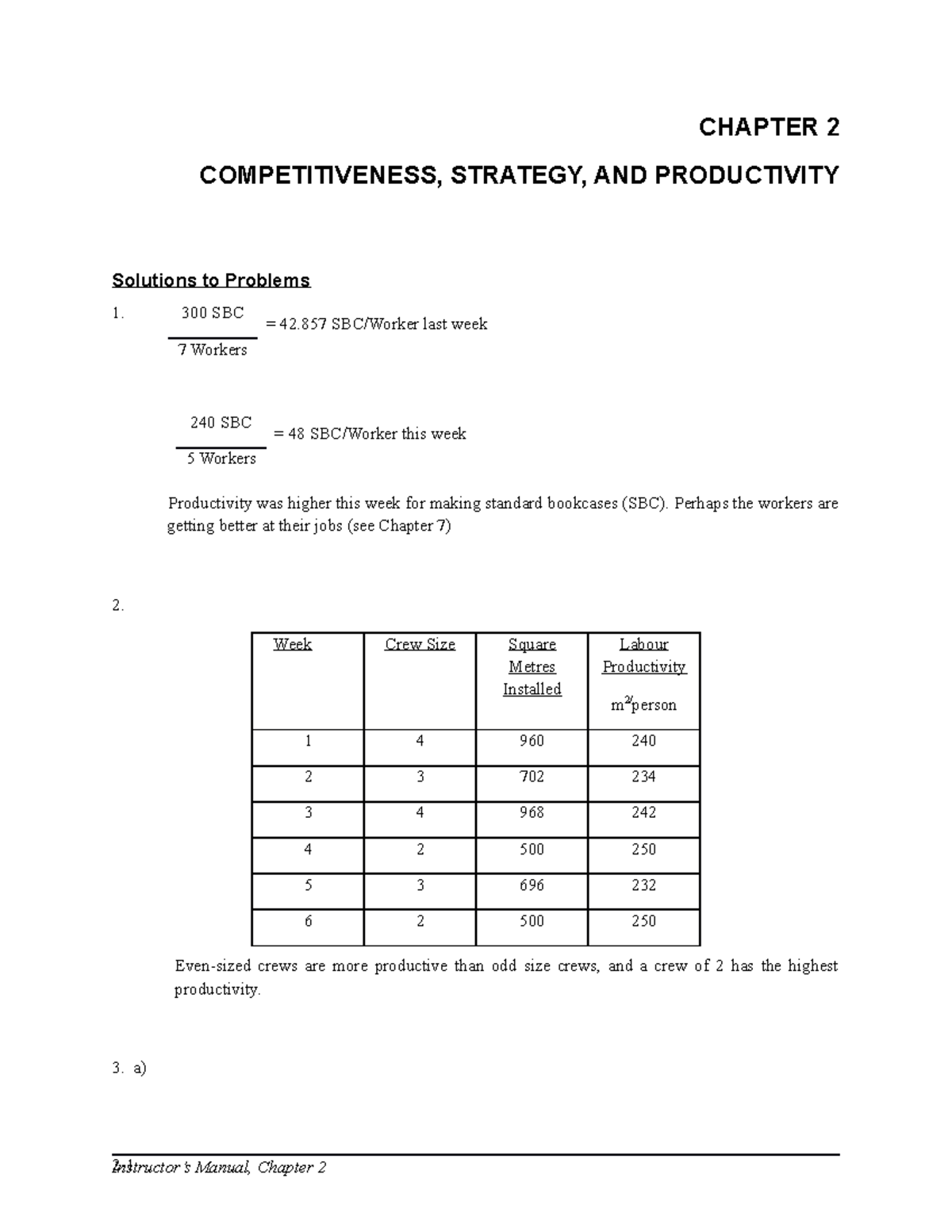 CH 2 strategy answer guide - CHAPTER 2 COMPETITIVENESS, STRATEGY, AND ...