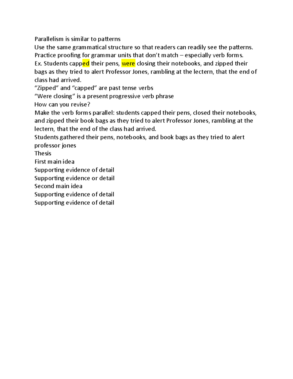 English Paralleism - Notes about paper parallelism - Parallelism is ...