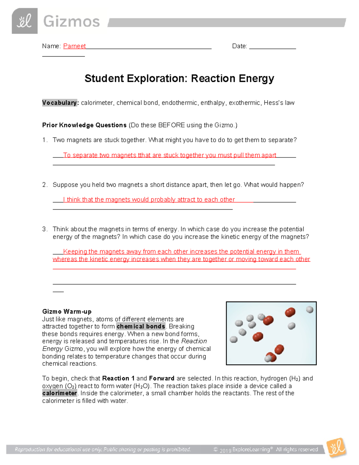 Reaction Energy SE - Vocabulary:atomic number, atomic radius, Aufbau ...