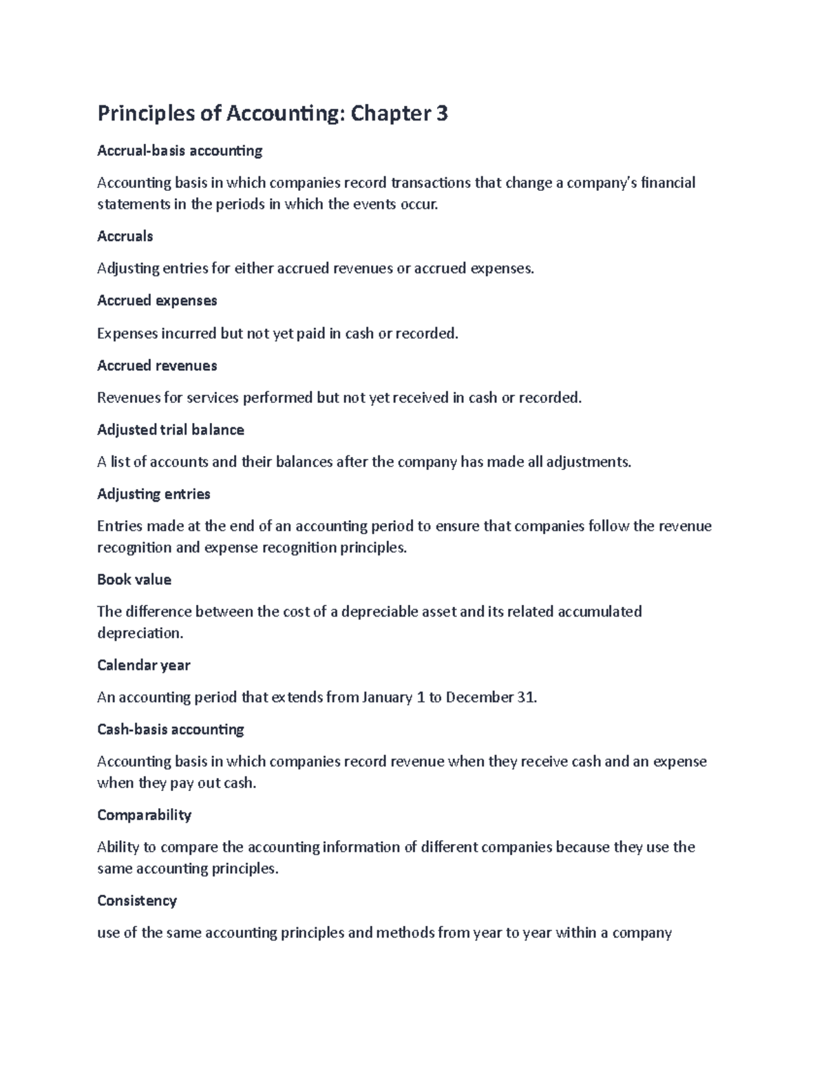 Principles of Accounting Chapter 3 - Accruals Adjusting entries for ...