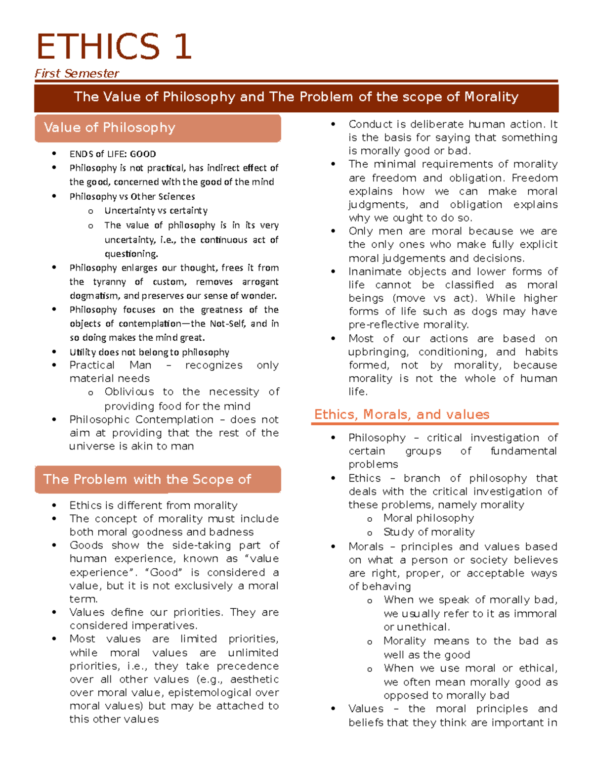 02 The Problem with the Scope of Morality - ETHICS 1 First Semester ...