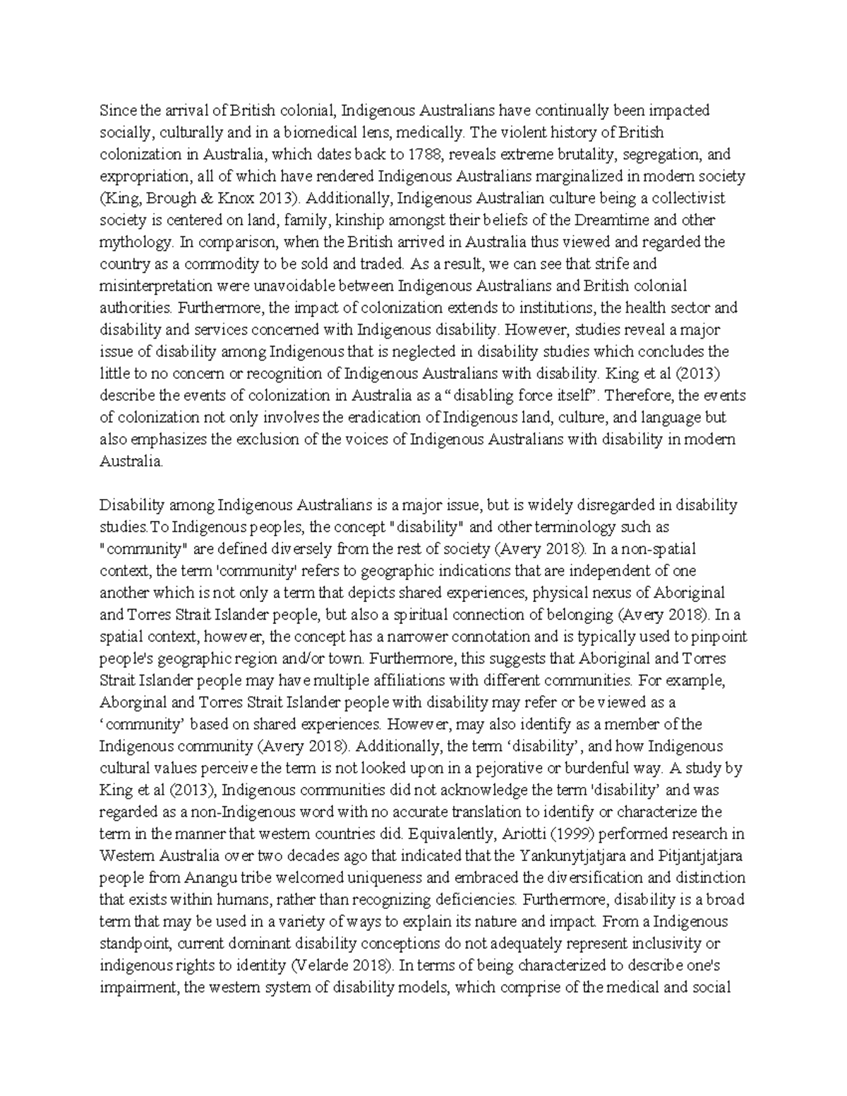 Indigenous cultural values of disability and inclusion - Since the ...