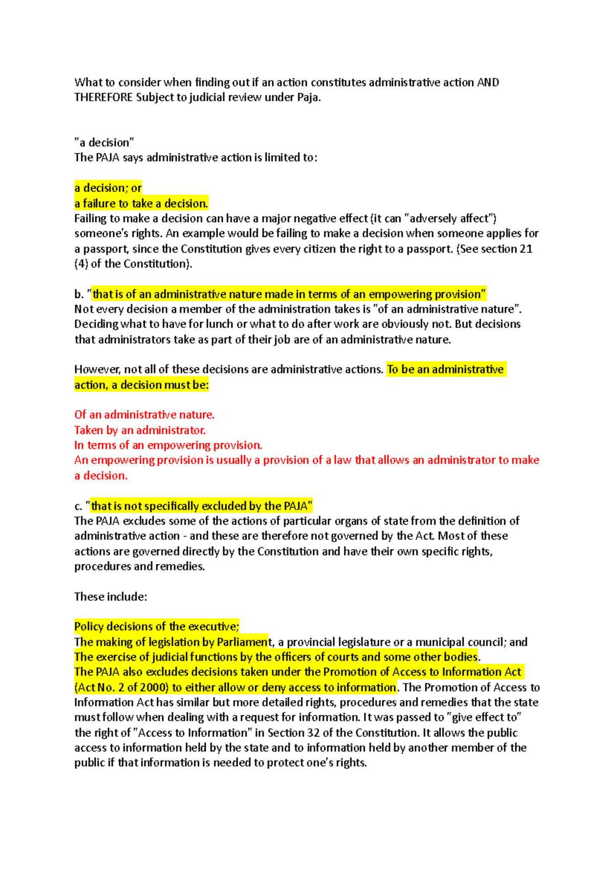 Factors for AA - notes to help answering adminitrative action essays ...