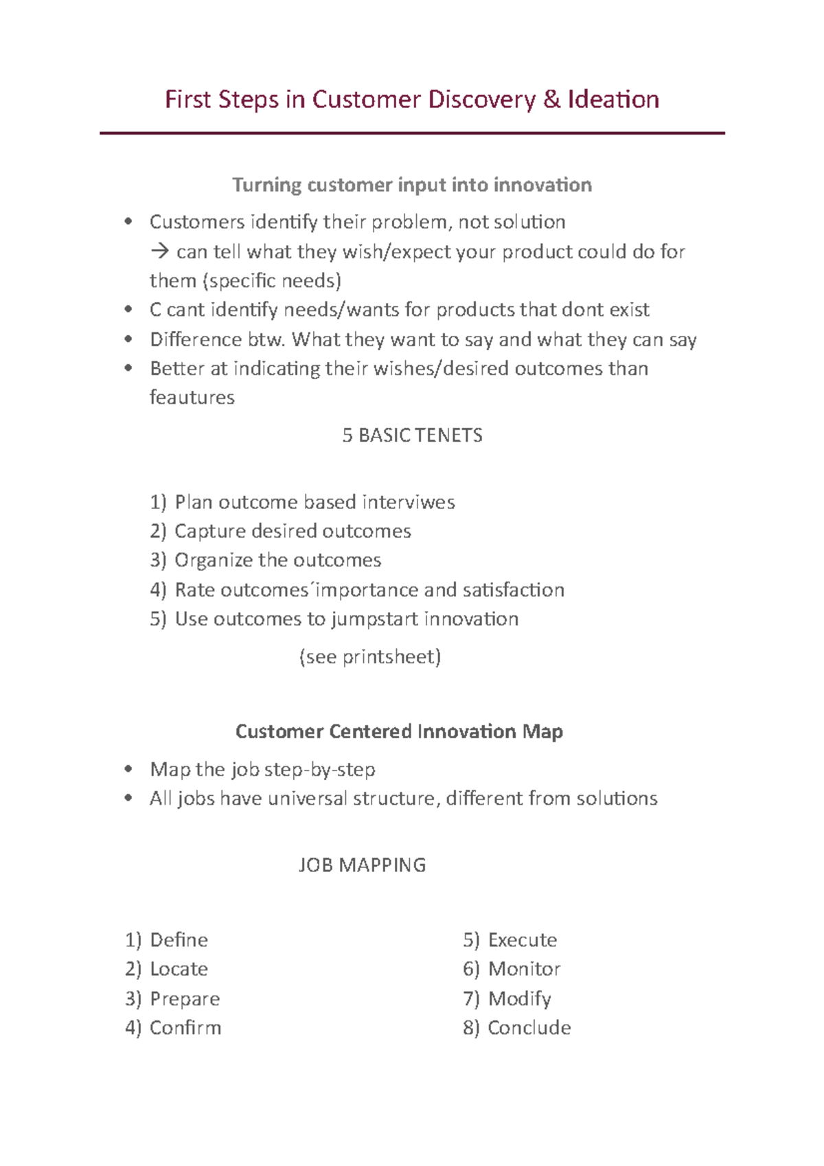 Customer Discovery&Ideation - First Steps in Customer Discovery ...