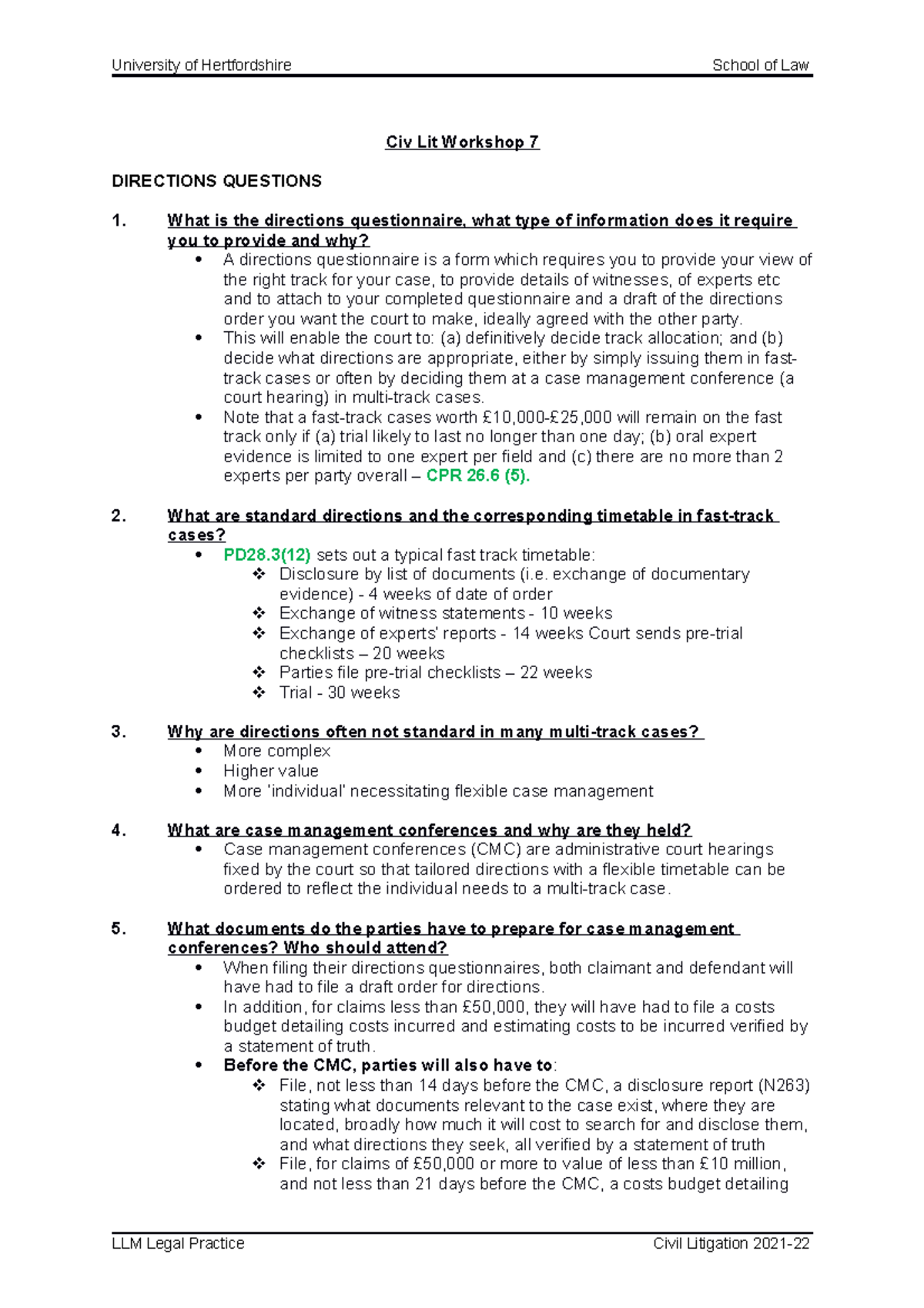 Workshop 7 - Civ Lit Workshop 7 DIRECTIONS QUESTIONS 1. What is the ...