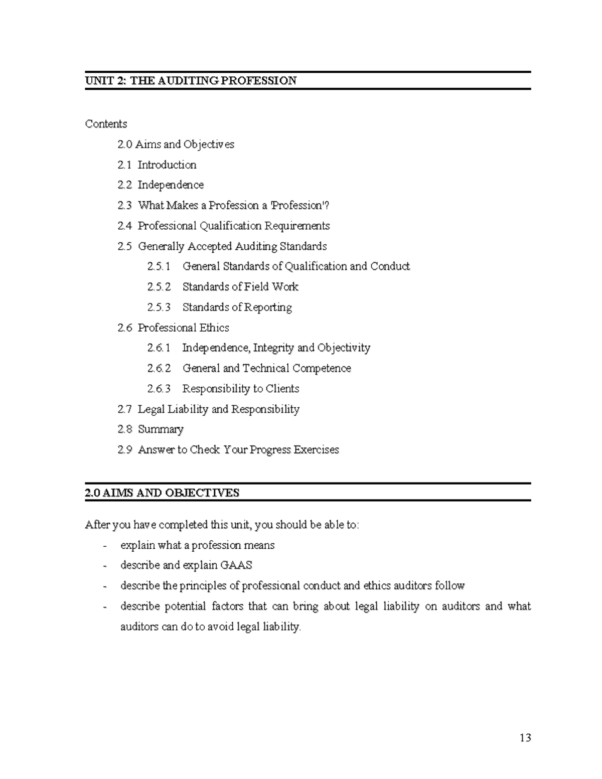 UNIT 2 - auditing practice - UNIT 2: THE AUDITING PROFESSIONUNIT 2: THE ...
