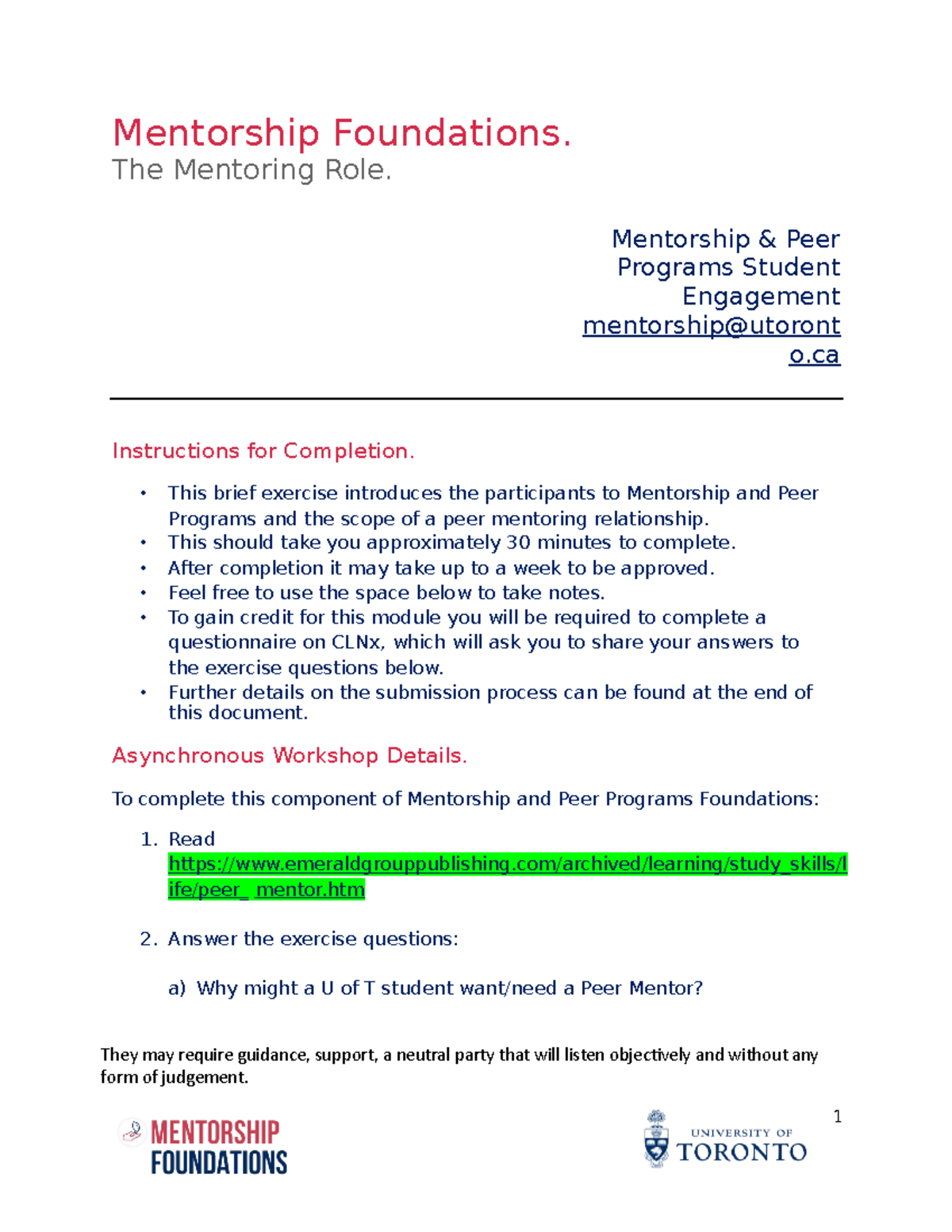 The Mentoring Role 993047939 - Mentorship Foundations. The Mentoring ...