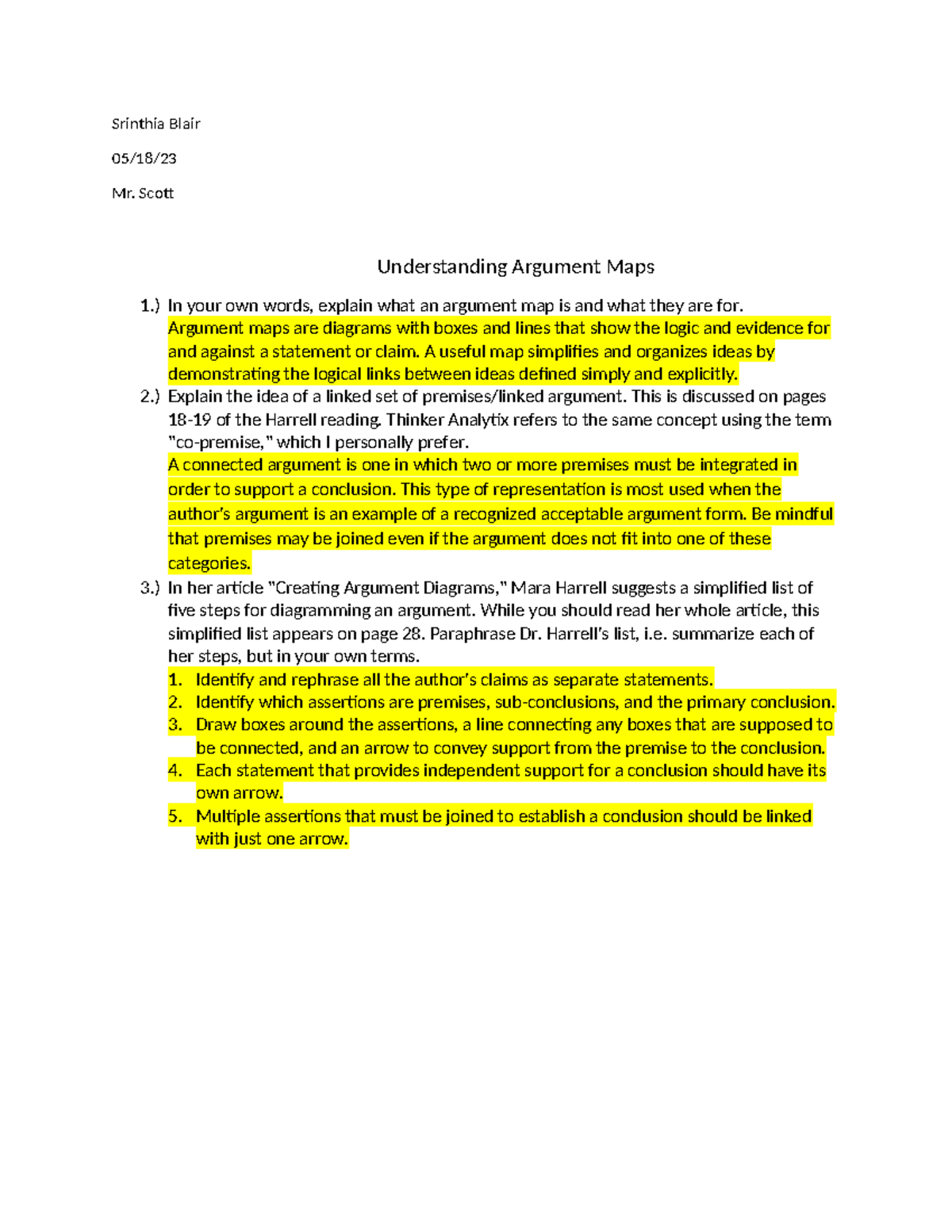 Understanding Argument Maps - Srinthia Blair 05/18/ Mr. Scott ...