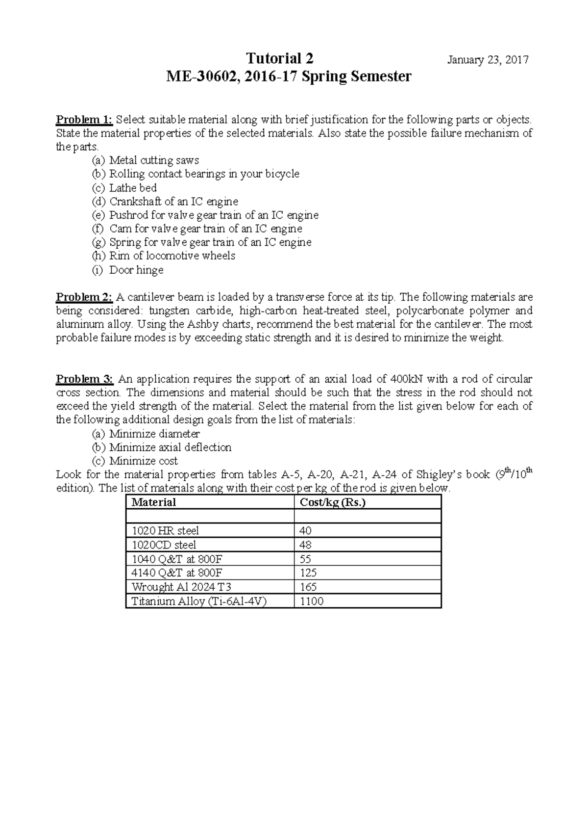 Dme tut2 - Practice material shared by professor - Tutorial 2 January ...