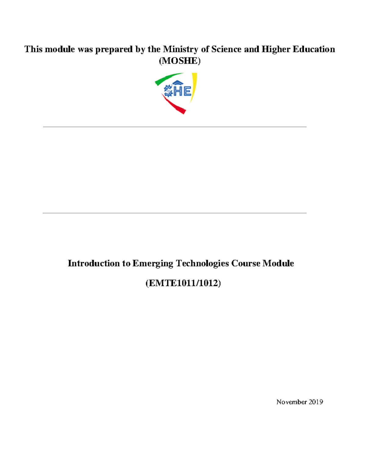 Introduction to Emerging Tecnolology Moduel - This module was prepared ...