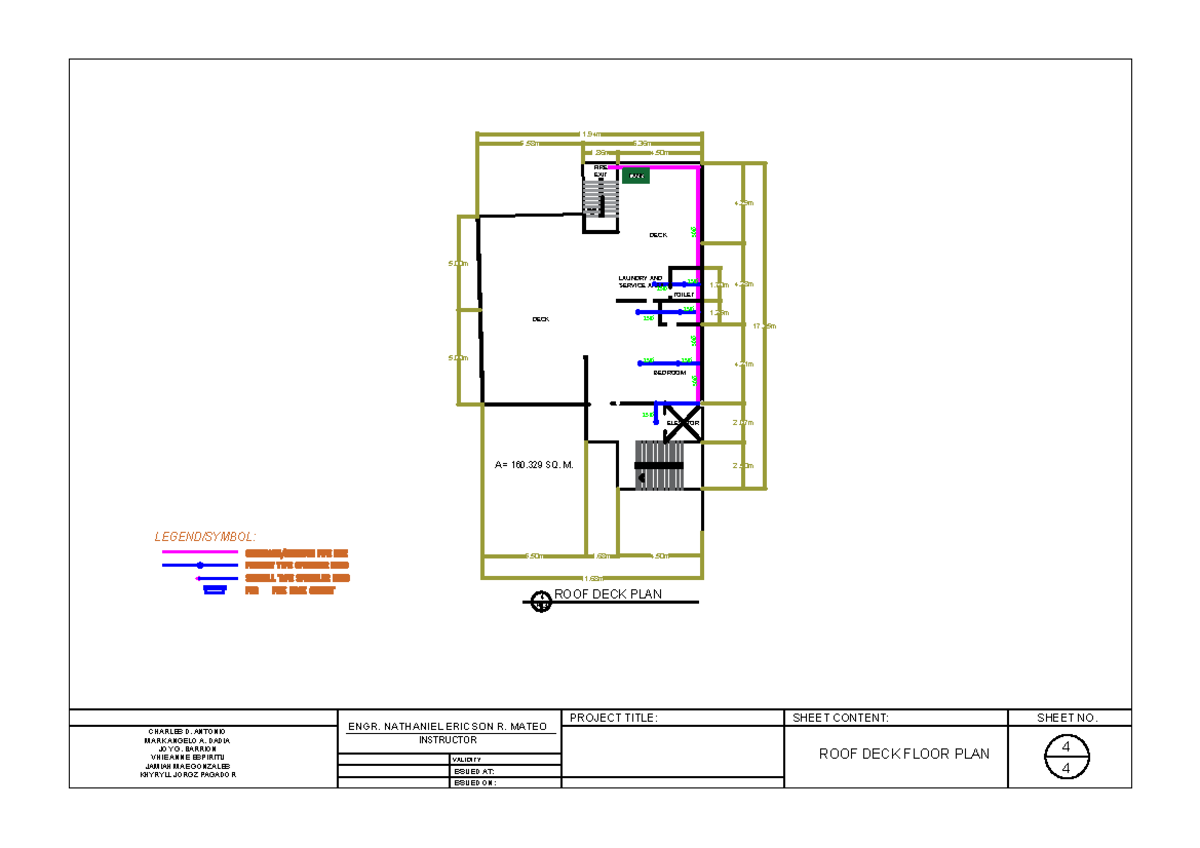 AFSS WET TYPE Sheet NO - notes - ROOF DECK PLAN A 3 4 ELEVATOR EXITFIRE ...