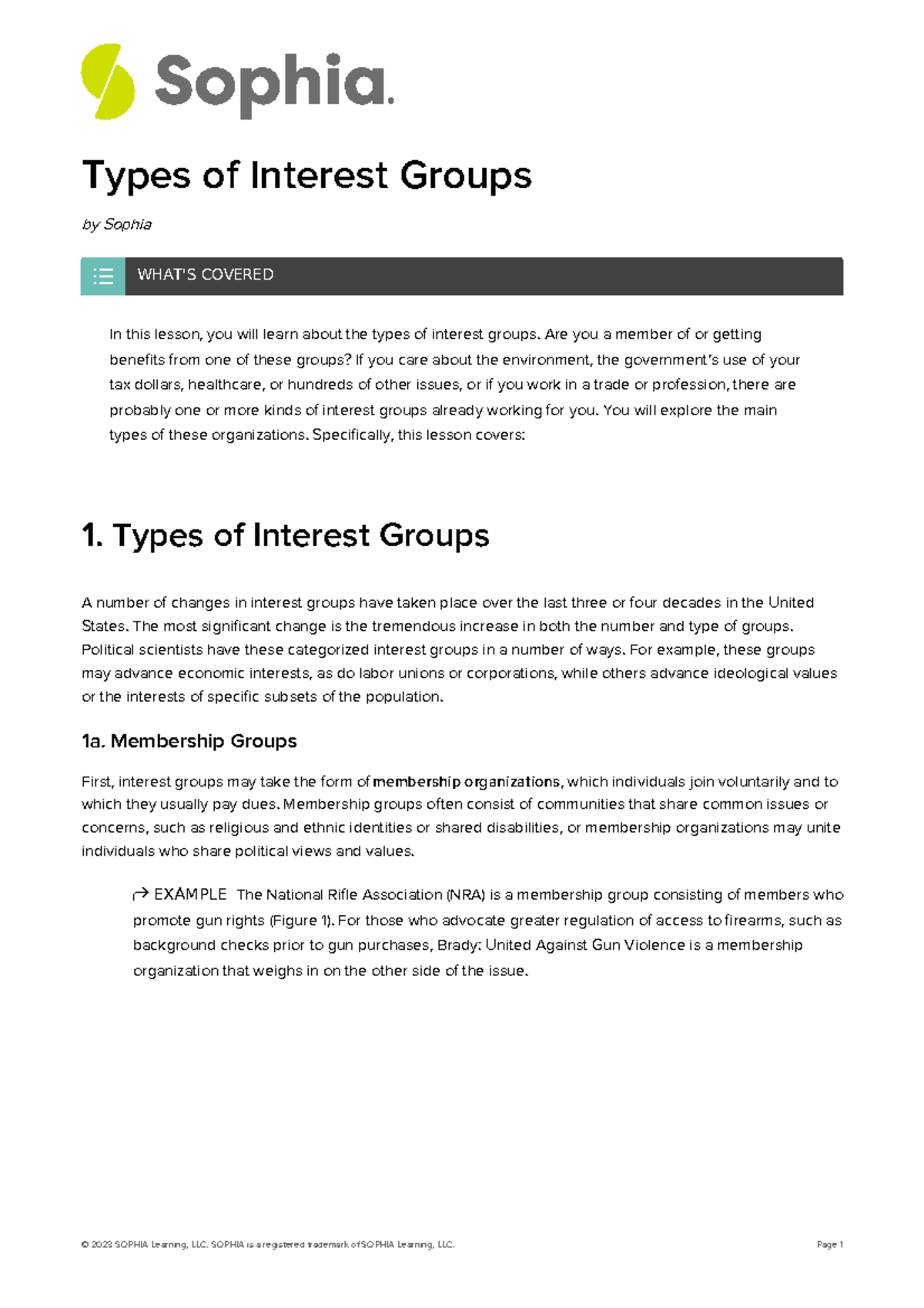 Types of interest groups - Are you a member of or getting benefits from ...