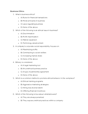 Business Ethics - Common practices in business organizations - Common ...