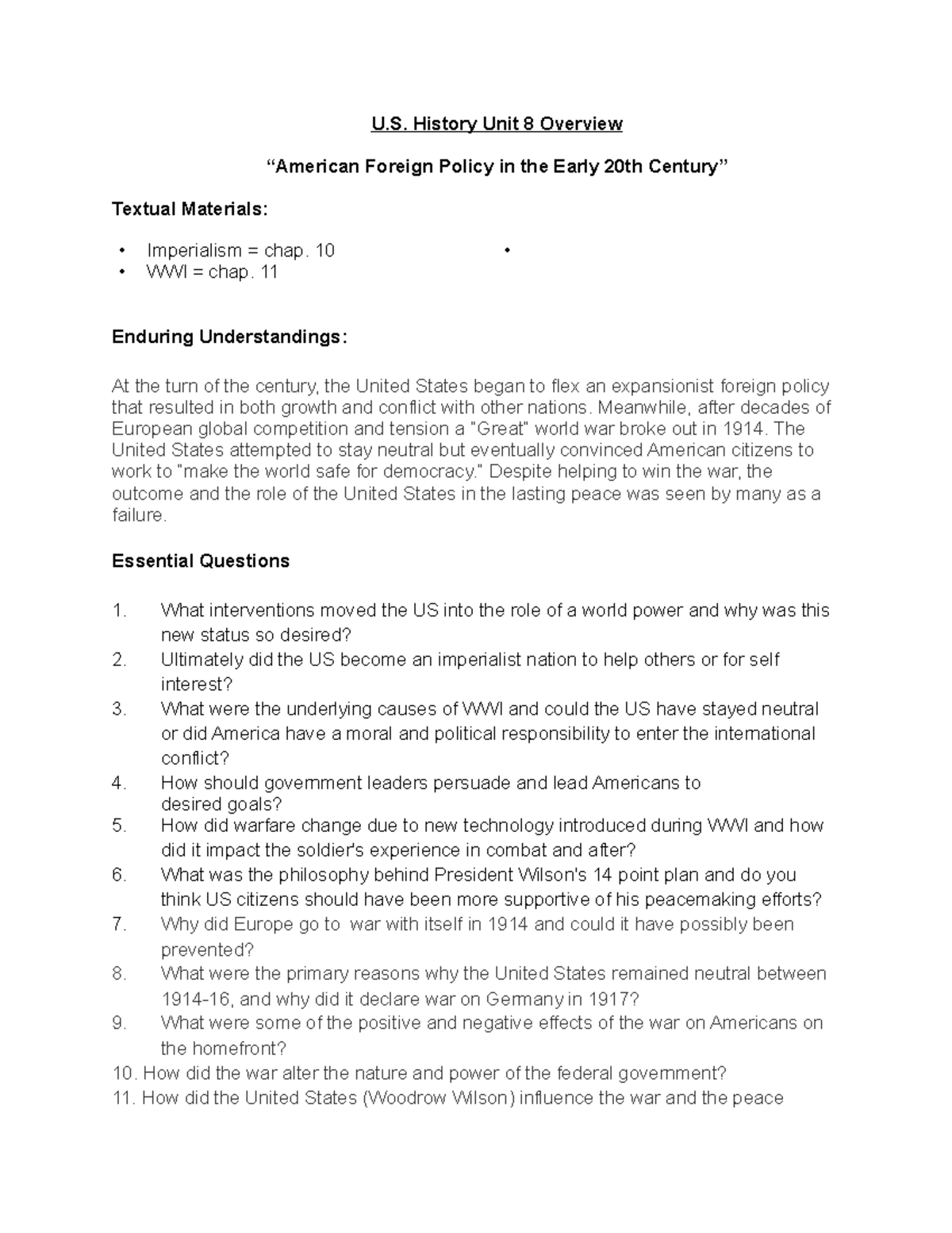 Unit 8 Overview - Geography review. vocabulary - U. History Unit 8 ...