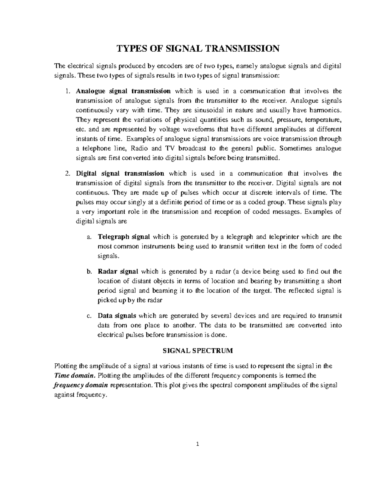 EIE312 - Week Three Signal analysis part one - TYPES OF SIGNAL ...