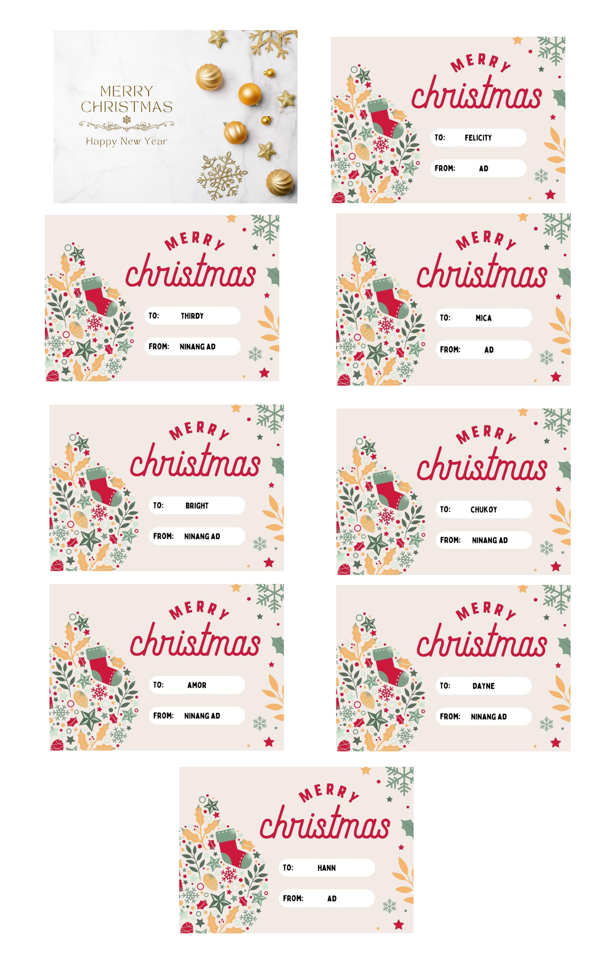 Ccccc - sdfgs - MERR. MERRY christmas CHRISTMAS Happy New Year TO: FELICITY FROM: AD MERR MERR ...