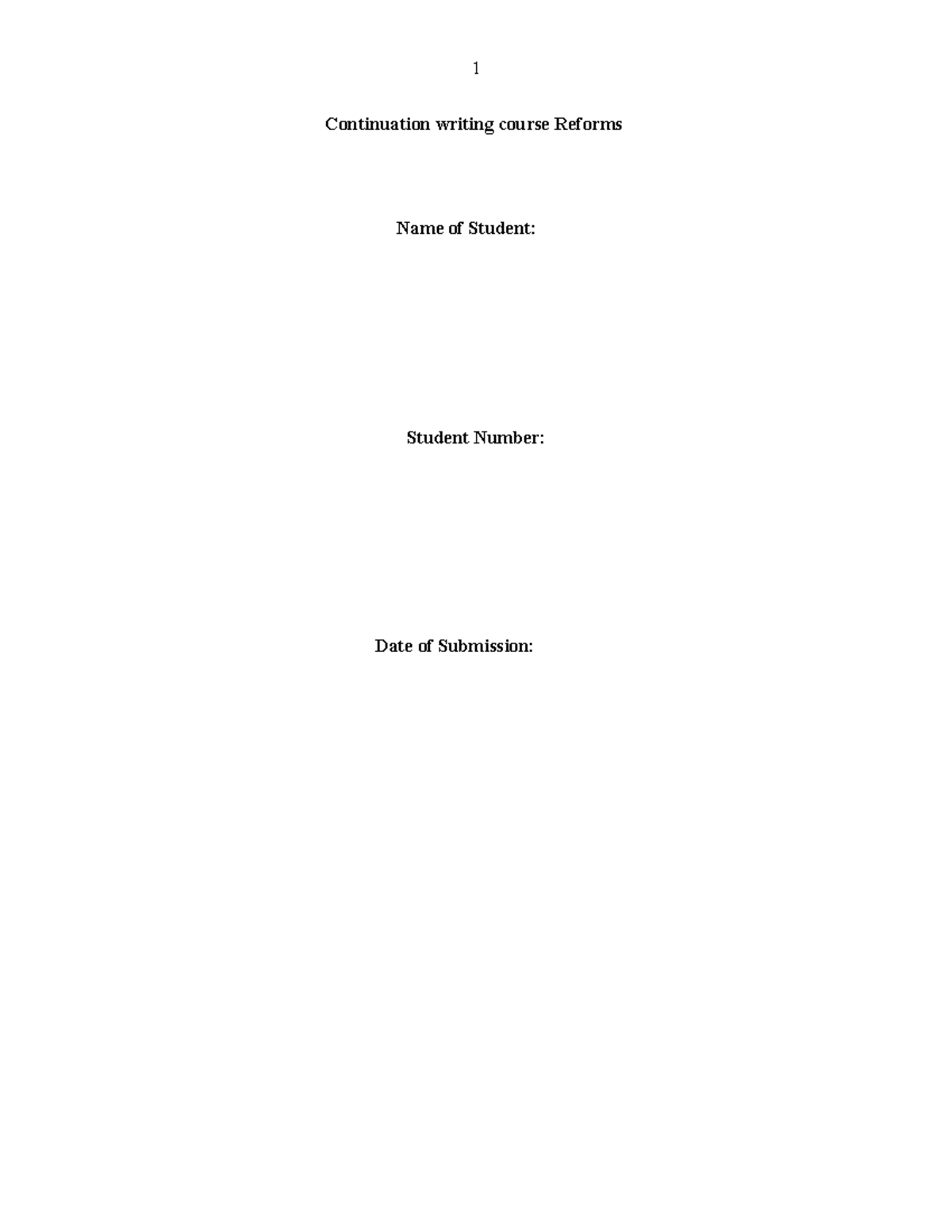 2 1 Continuation writing course Reforms - Continuation writing course ...