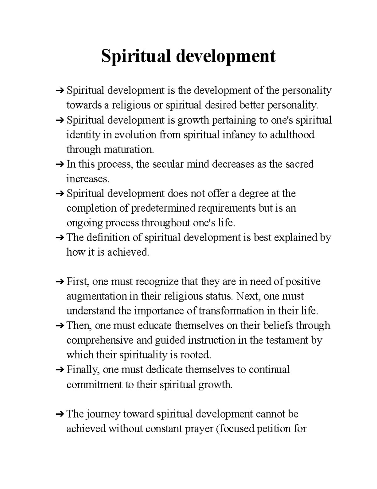 Spiritual development - Spiritual development is growth pertaining to ...