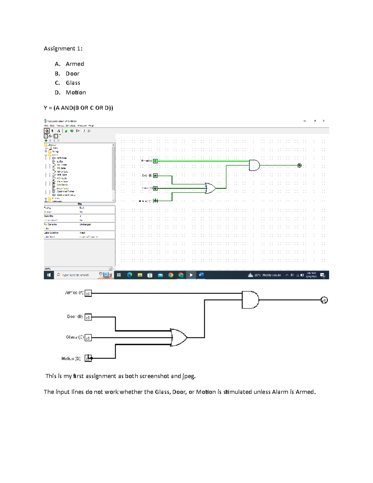 Computer systems written assignment 2 - Assignment 1: A. Armed B. Door ...
